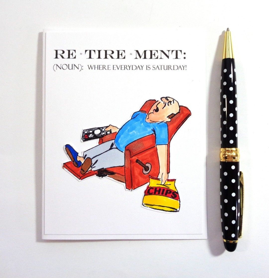 Funny Retirement Card: Recliner Dude, Everyday is Saturday - Etsy