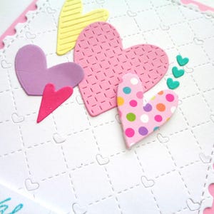 Pretty Pink Valentine's Card Heart Cutouts Background With Textured ...