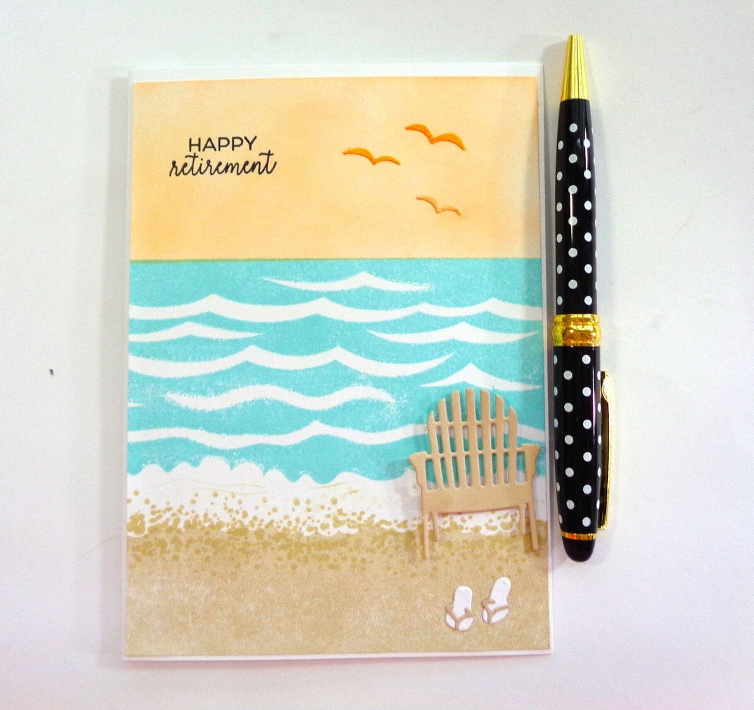 Happy Retirement Beach Card - Relax, Enjoy, Ocean Waves & Beach Days ...