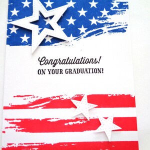 Military Graduation Card - Congratulations in Red, White and Blue - so ...