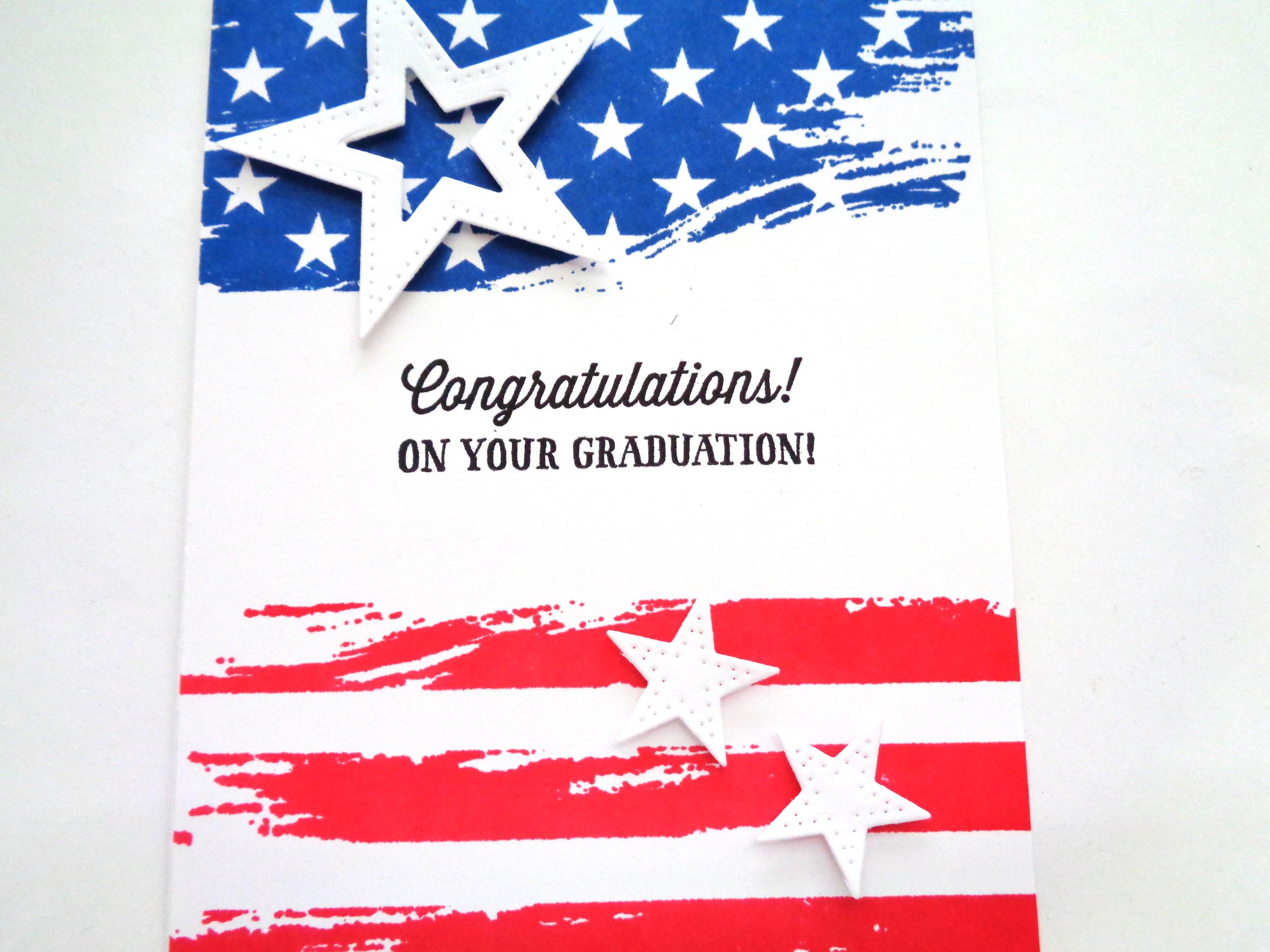 Military Graduation Card - Congratulations in Red, White and Blue - so ...