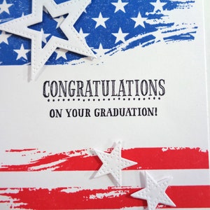 Military Graduation Card Congratulations in Red, White and Blue so ...