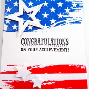 Congratulations on Your Achievement Card Military Award Card Red White ...