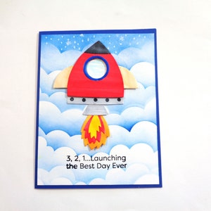 Boys Rocket Ship Birthday Card - Astronaut Boys to Outer Space, 1,2,3 ...