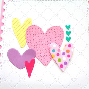 Pretty Pink Valentine's Card Heart Cutouts Background With Textured ...