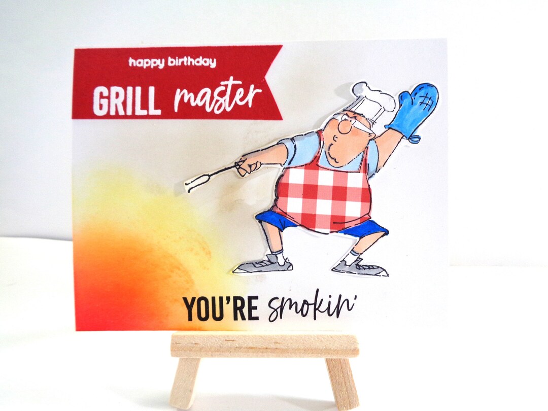BBQ Grill Master Birthday Card: Handmade Masculine Card for Him - Etsy