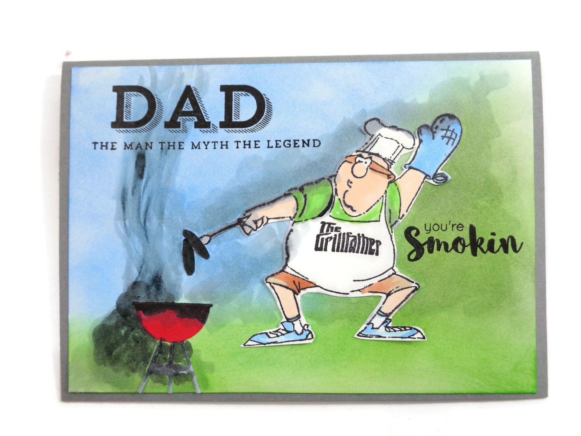 Funny Grilling Dad Card For Fathers Day Youre Etsy
