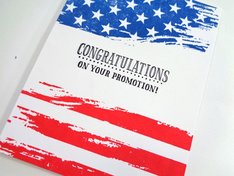 Congratulations on Your Promotion Card - Military Rank Card - Red White ...