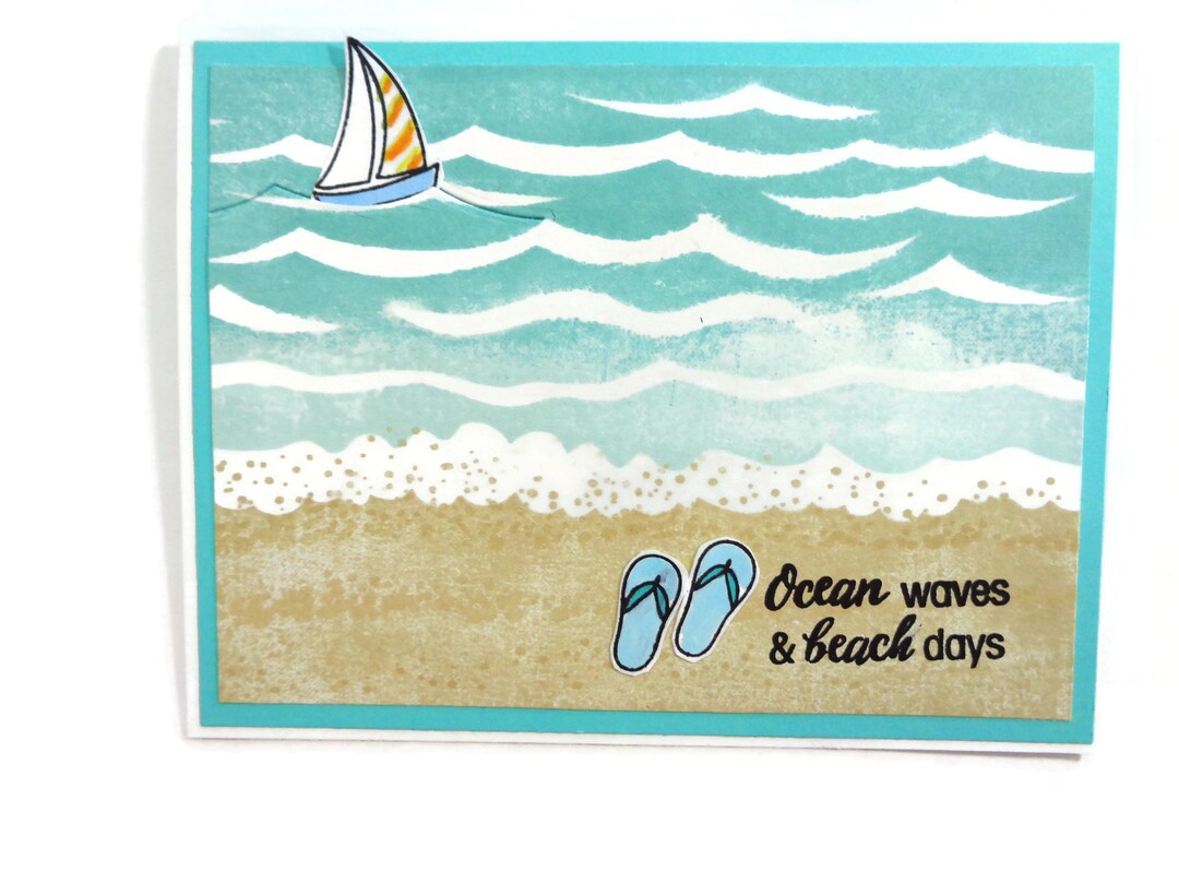 Life's a Beach Birthday Card - Ocean Waves & Beach Days - Summer Fun by ...