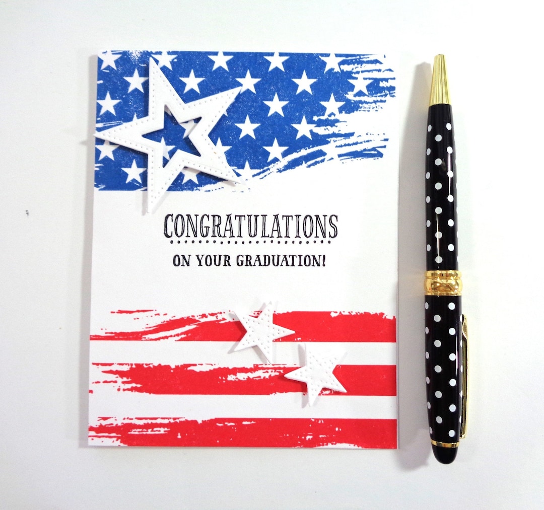 Military Graduation Card Congratulations in Red, White and Blue so ...