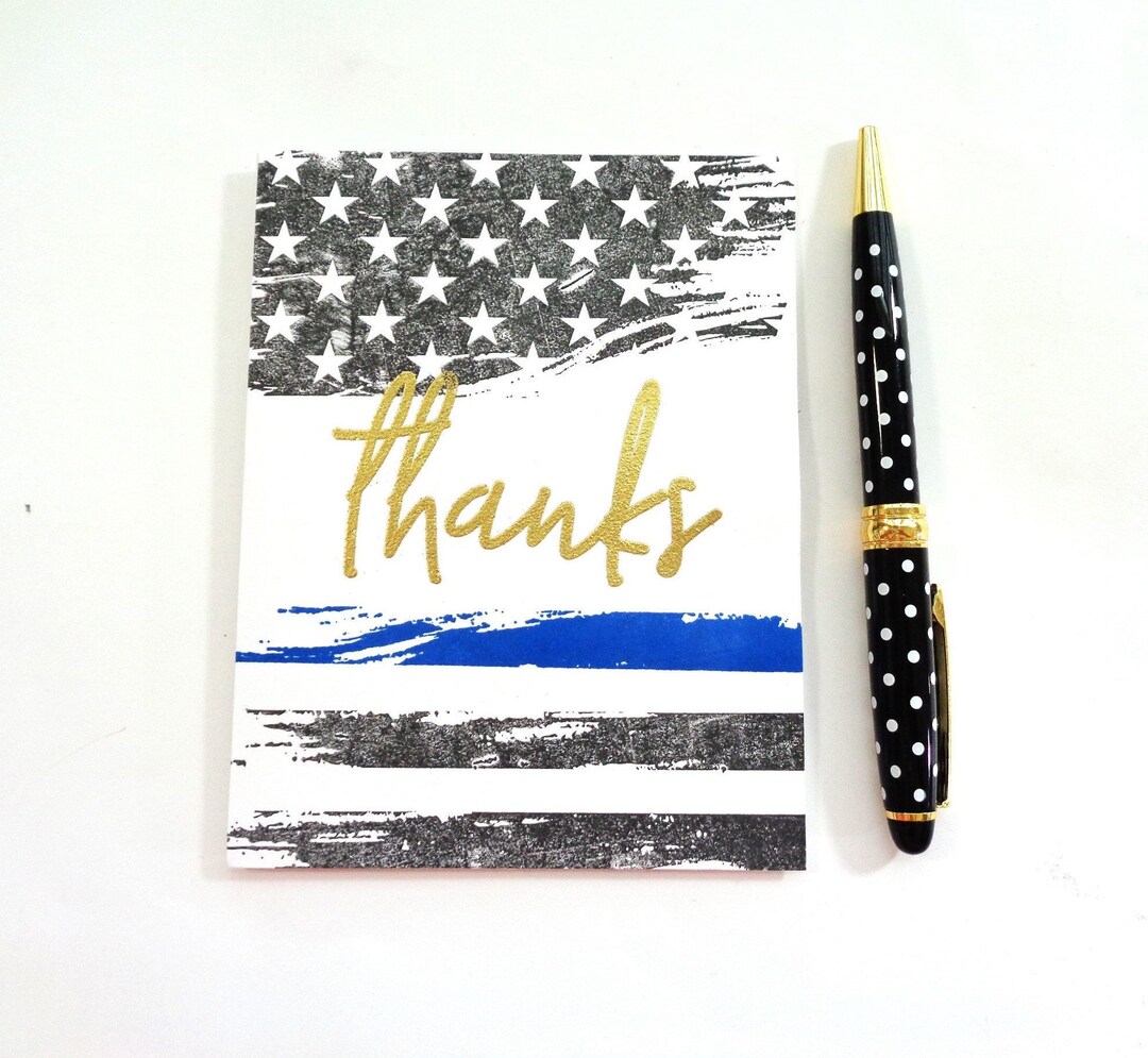 Back the Blue Card - Police Appreciation Thanks Card - Thin Blue Line ...