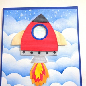 Boys Rocket Ship Birthday Card - Astronaut Boys to Outer Space, 1,2,3 ...