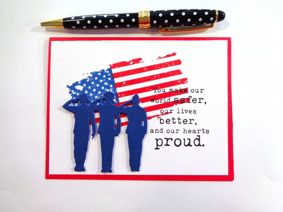 Handmade Thank You Military Service Card: American Flag Veteran's Day ...