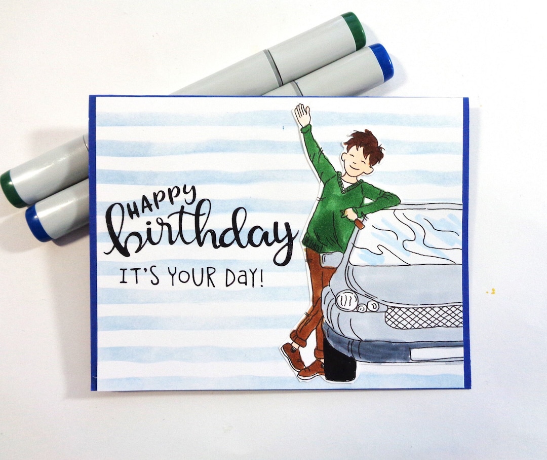 Teen Boy Happy Birthday Card - New Car Birthday Card - Teen Driver Card ...