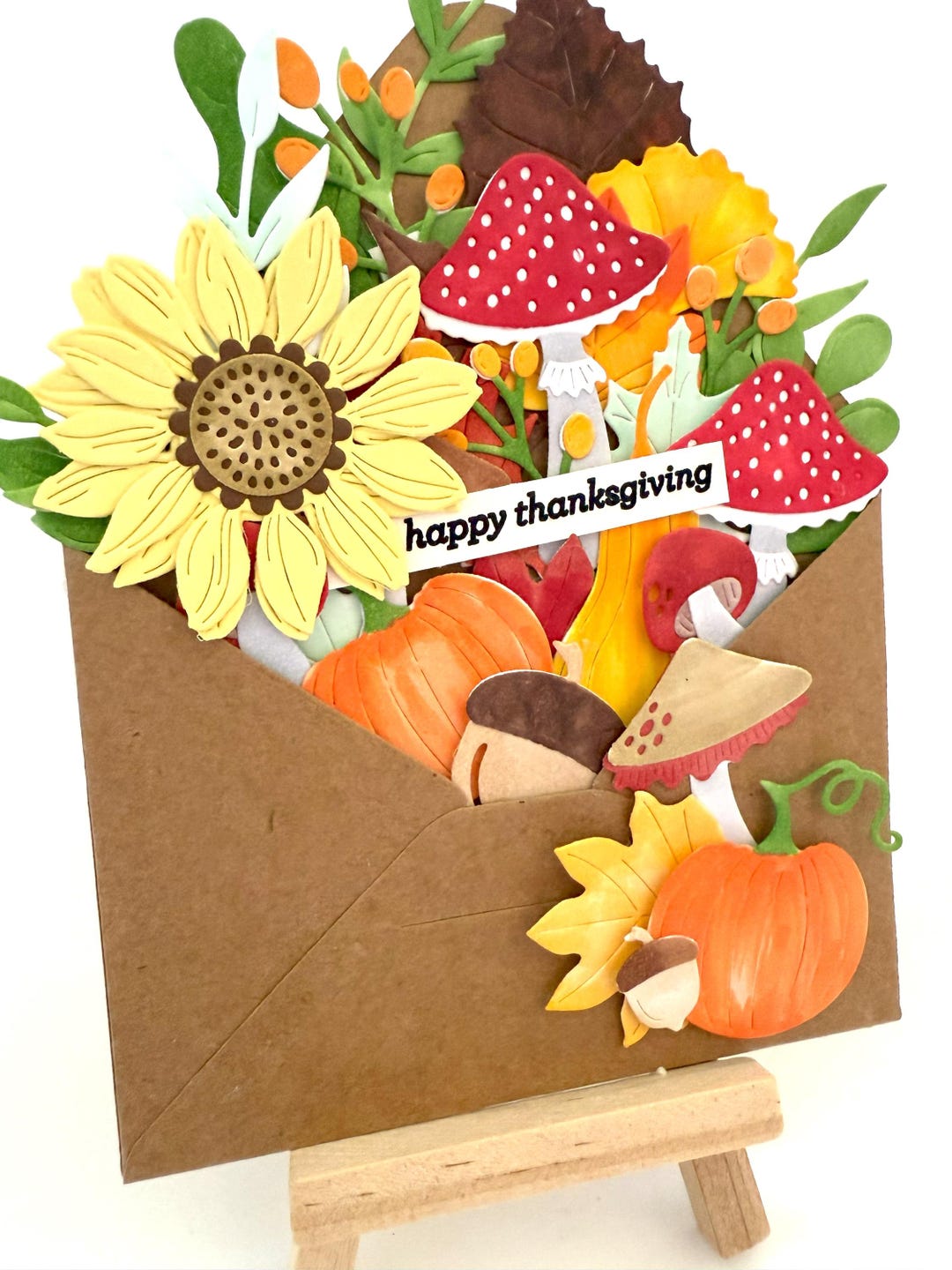 Thanksgiving Card - Handmade Envelope and Foliage of the Fall Season - Etsy
