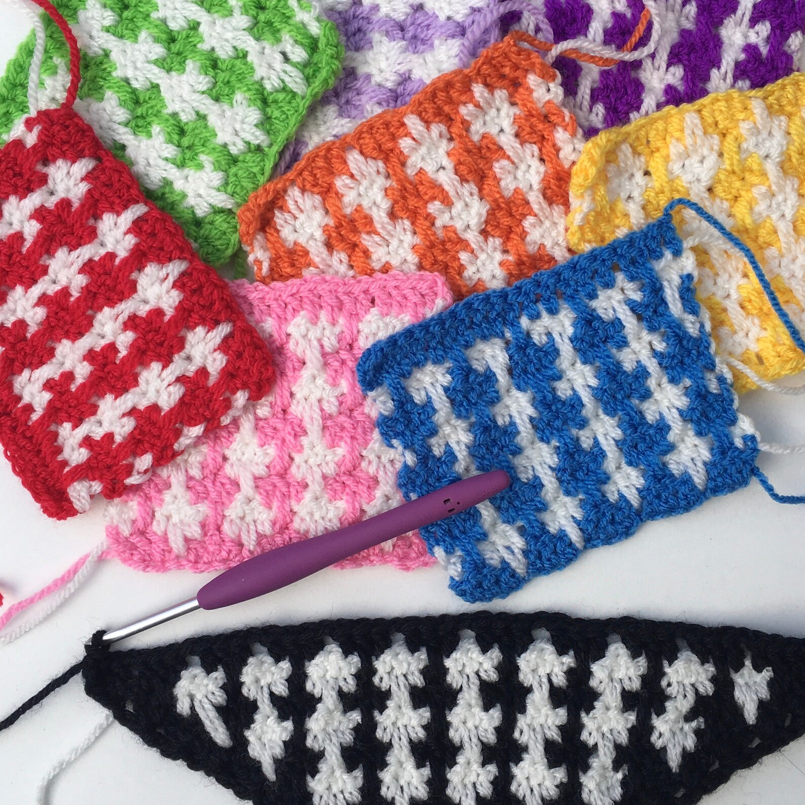 Houndstooth Triangle Wrap Crochet Pattern PDF - Etsy