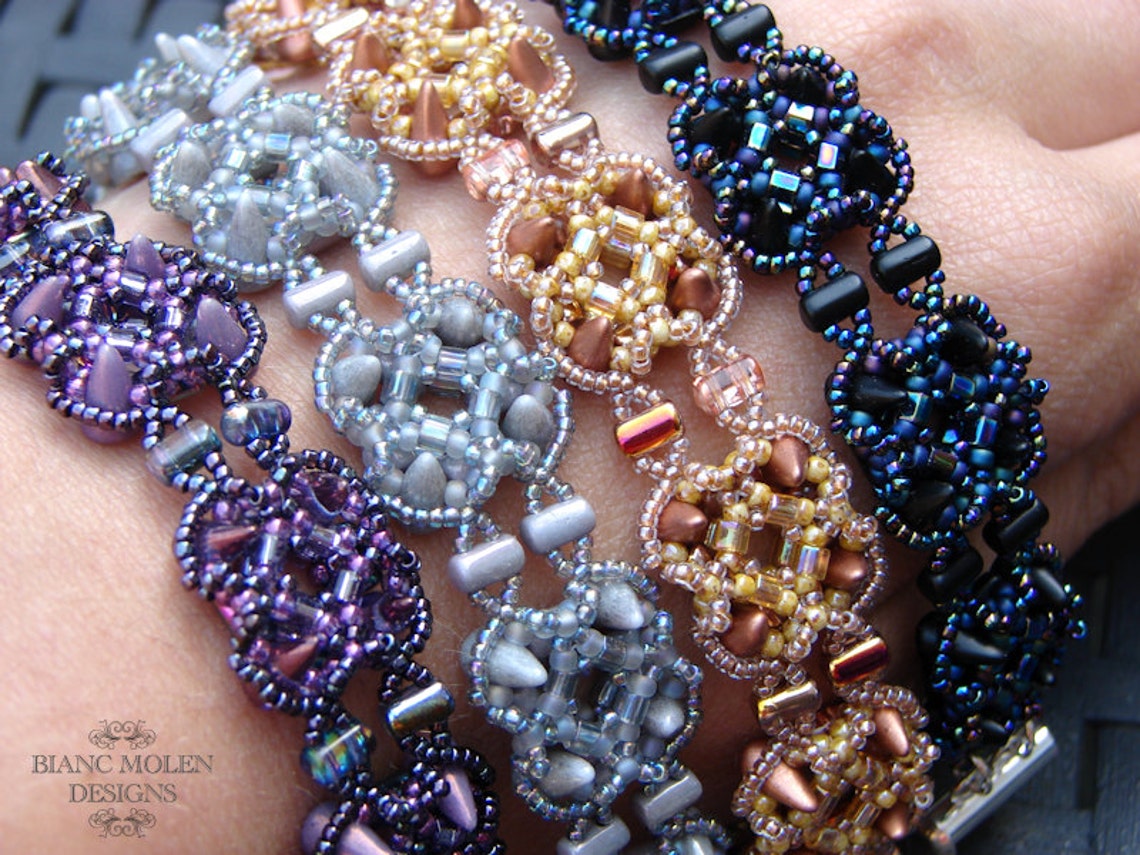 Acantha, Bead Weave Pattern for Bracelet With Babyspikes, Rulla Beads and Seed Beads - Etsy