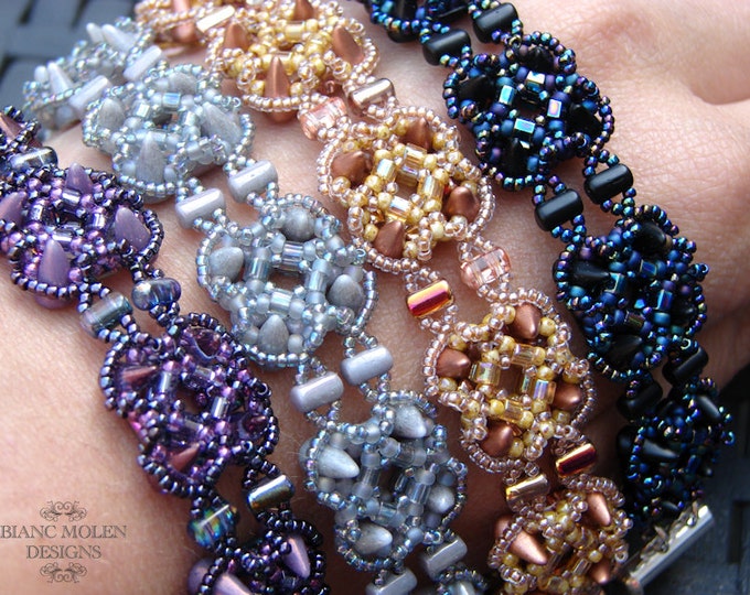 Acantha, Bead Weave Pattern for Bracelet With Babyspikes, Rulla Beads ...