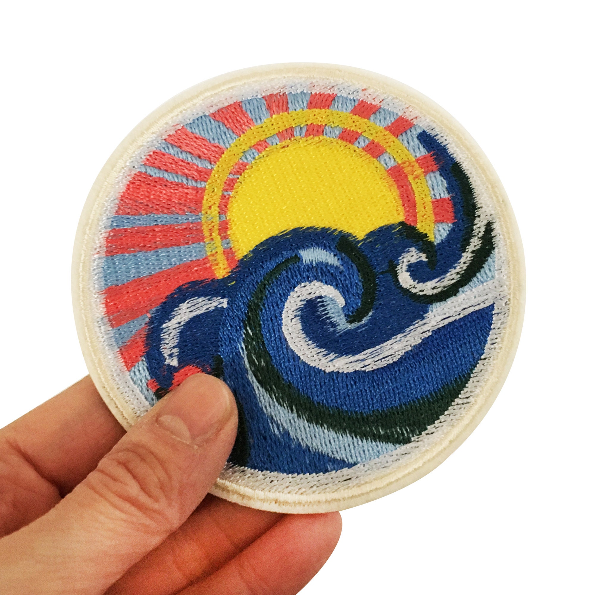 Large Round Wave Sun Patch | 1 Piece - Etsy