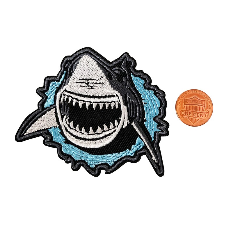 Shark Jaws Coming at You Patch 1 Piece - Etsy