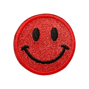 Red Smiley Face Sparkly Patch | 1 Piece - Etsy