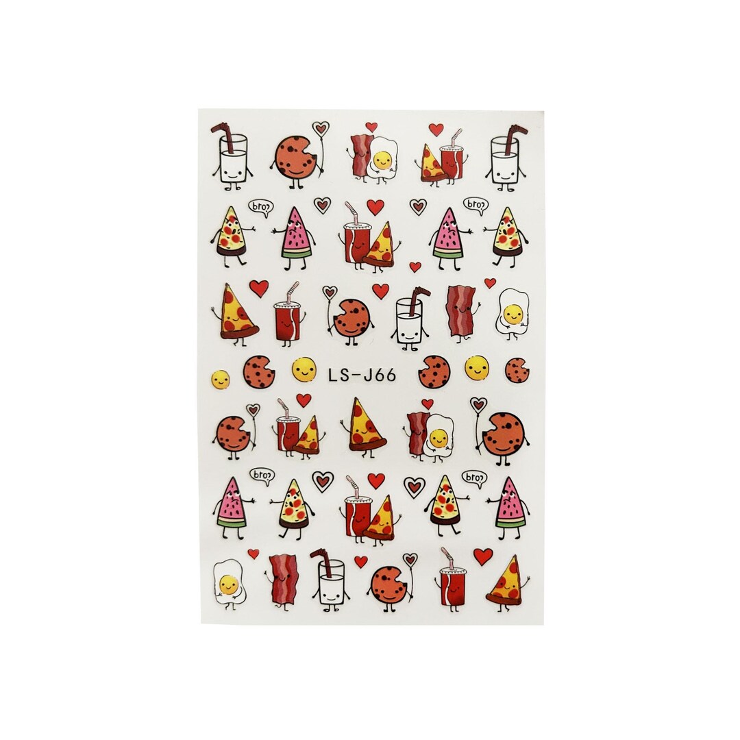 Happy Love Foods Nail Decals/stickers | 1 Sheet - Etsy