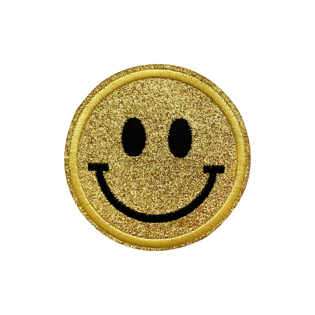 Gold Smiley Face Sparkly Patch | 1 Piece - Etsy
