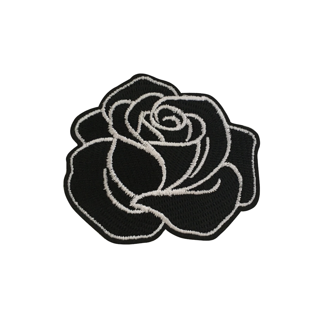 Black Rose Iron on Patch | 1 Piece - Etsy