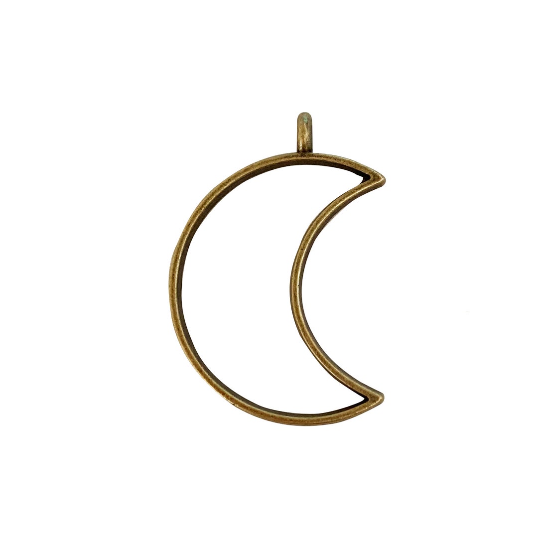 Antique Goldtone Open Bezel Moon | 1 Piece | Resin Crafting Supplies - Etsy