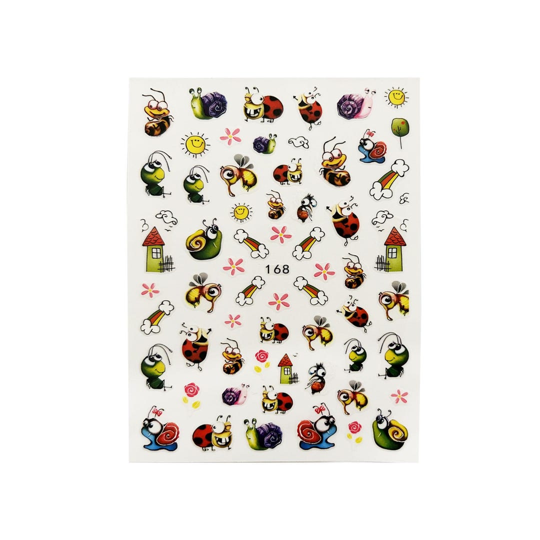 Cute Bugs Nail Decals/stickers | 1 Sheet - Etsy