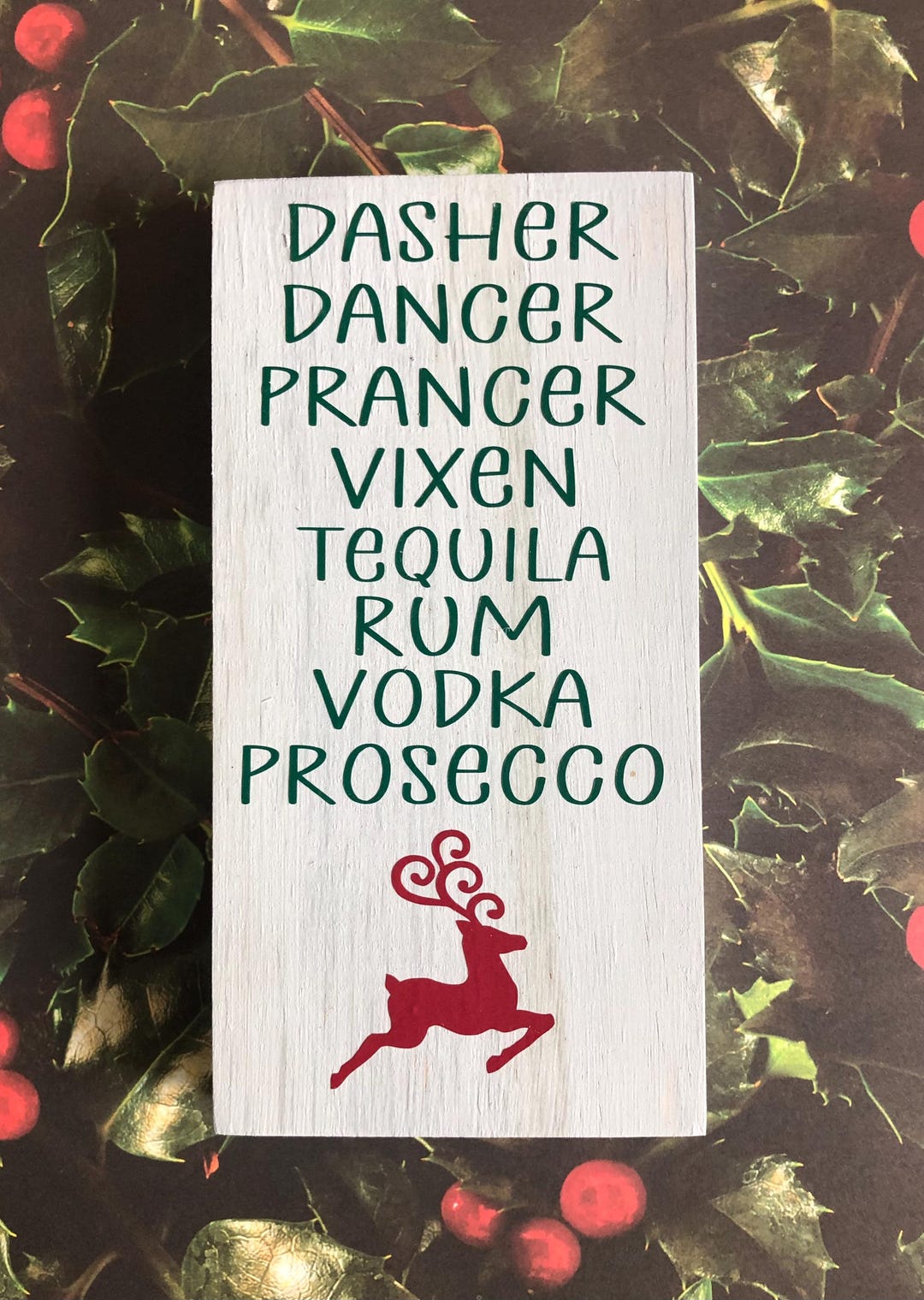 Reindeer Drink Sign, Reindeer Sign, Bar Sign, Funny Christmas Sign ...