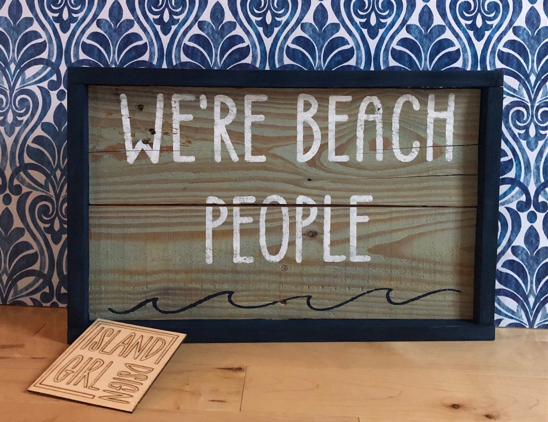 WE'RE BEACH People 19x12 Pallet Wood Sign /home Sign / Beach Sign ...