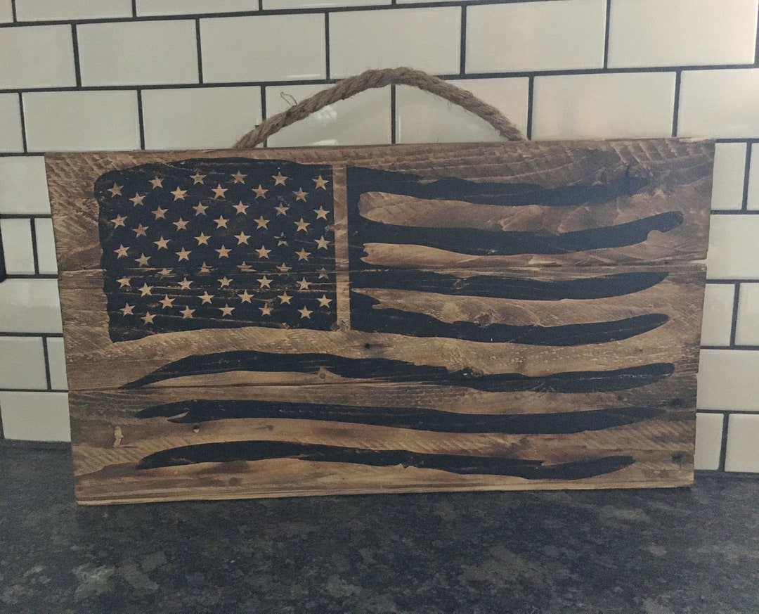SALE American Flag Wood Pallet Sign 18x10 / American Flag / Pallet Sign ...
