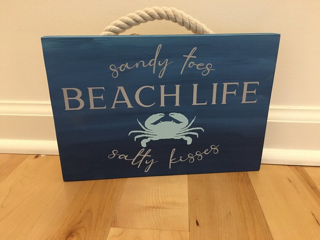 Beach Life Sign 10x7 / Home Decor / Beach Decor / Beach House Sign ...