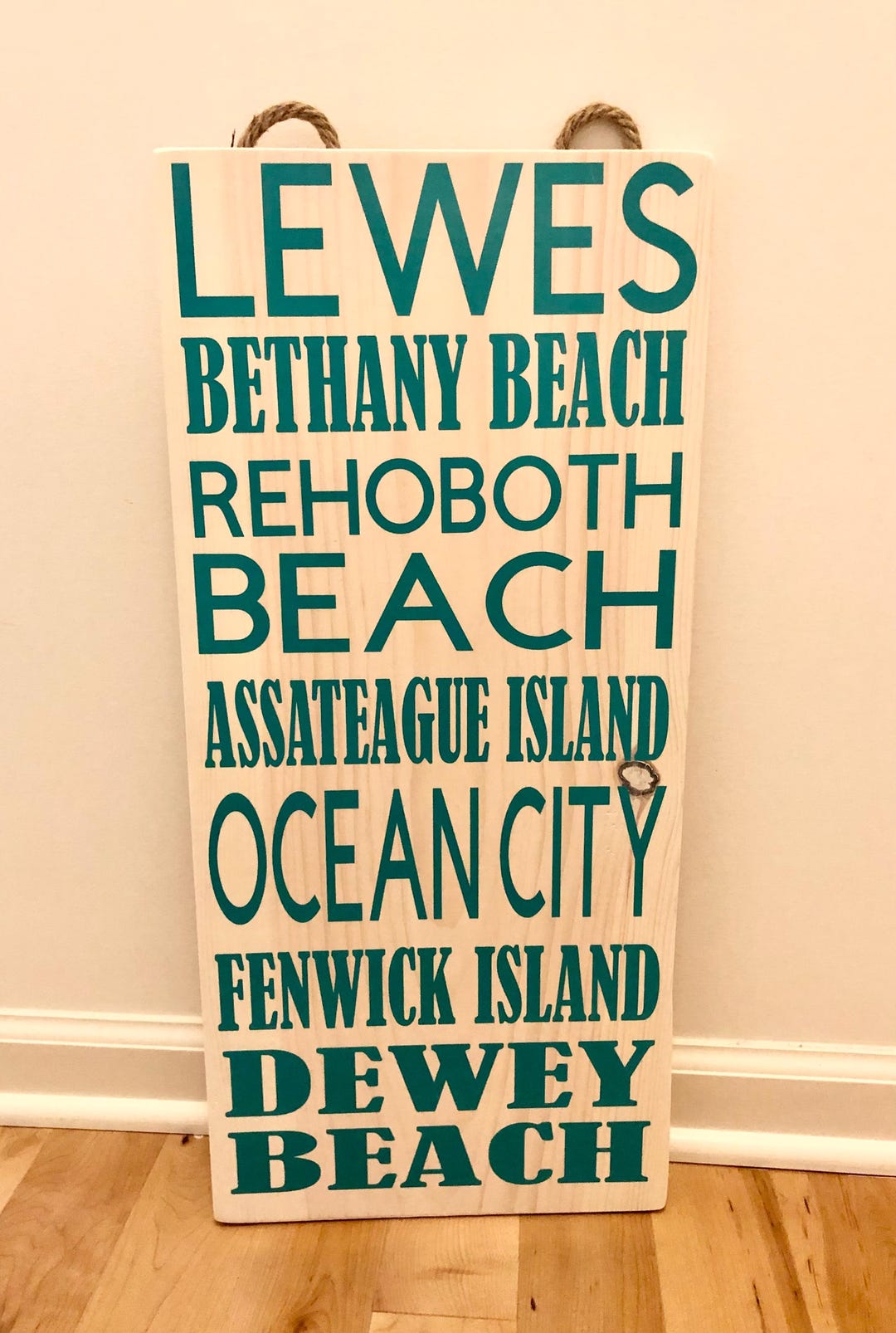 Delaware Beaches Sign / State Sign / Maryland Beach Sign / 11"x28" Wood ...