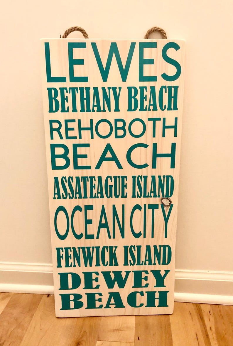 Delaware Beaches Sign / State Sign / Maryland Beach Sign / 11"x28" Wood ...