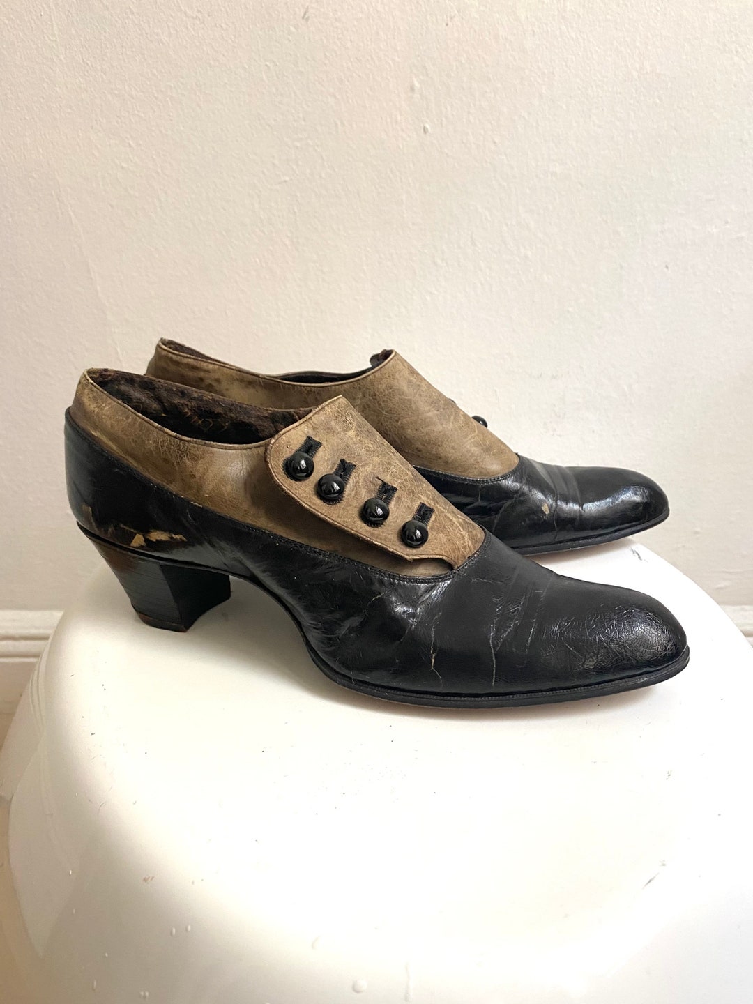 Vintage Antique Victorian 2 Tone Button up Ladies Shoes - Etsy
