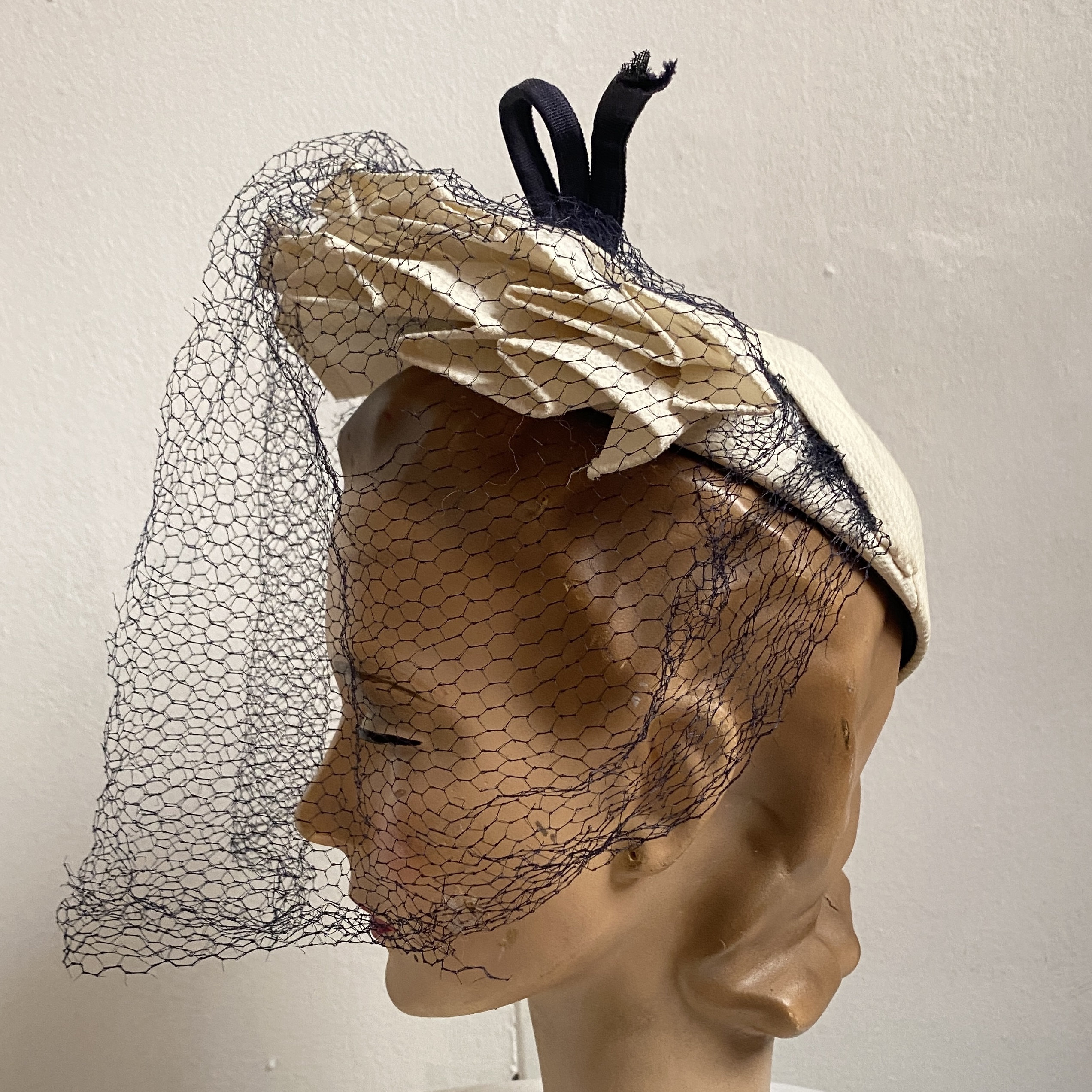 Vintage 1950s Pleated Cotton Pique Veiled Fastenator - Etsy