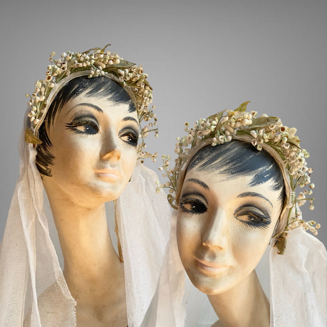 Vintage 1920s 30s Floral Wedding Crown Floral Bridal Headpiece Wedding ...