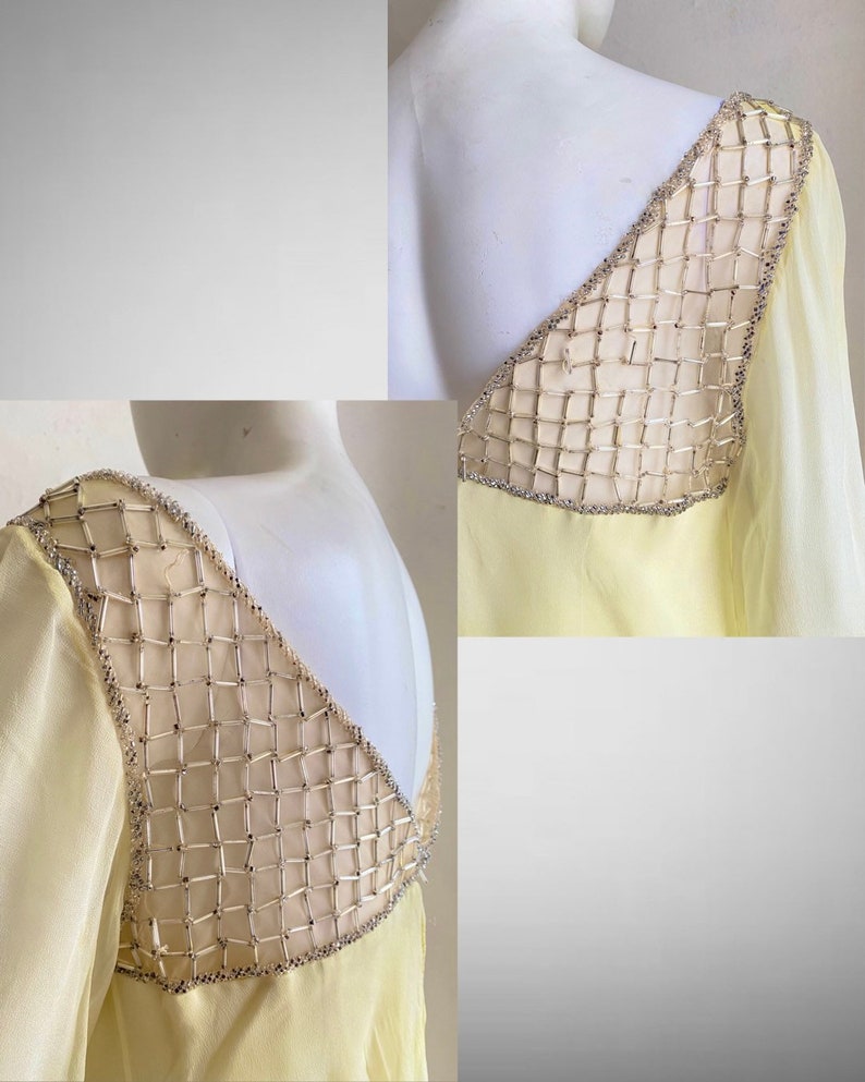 1960s Vintage MISS ELLIETTE California Yellow Sherbet Chiffon - Etsy