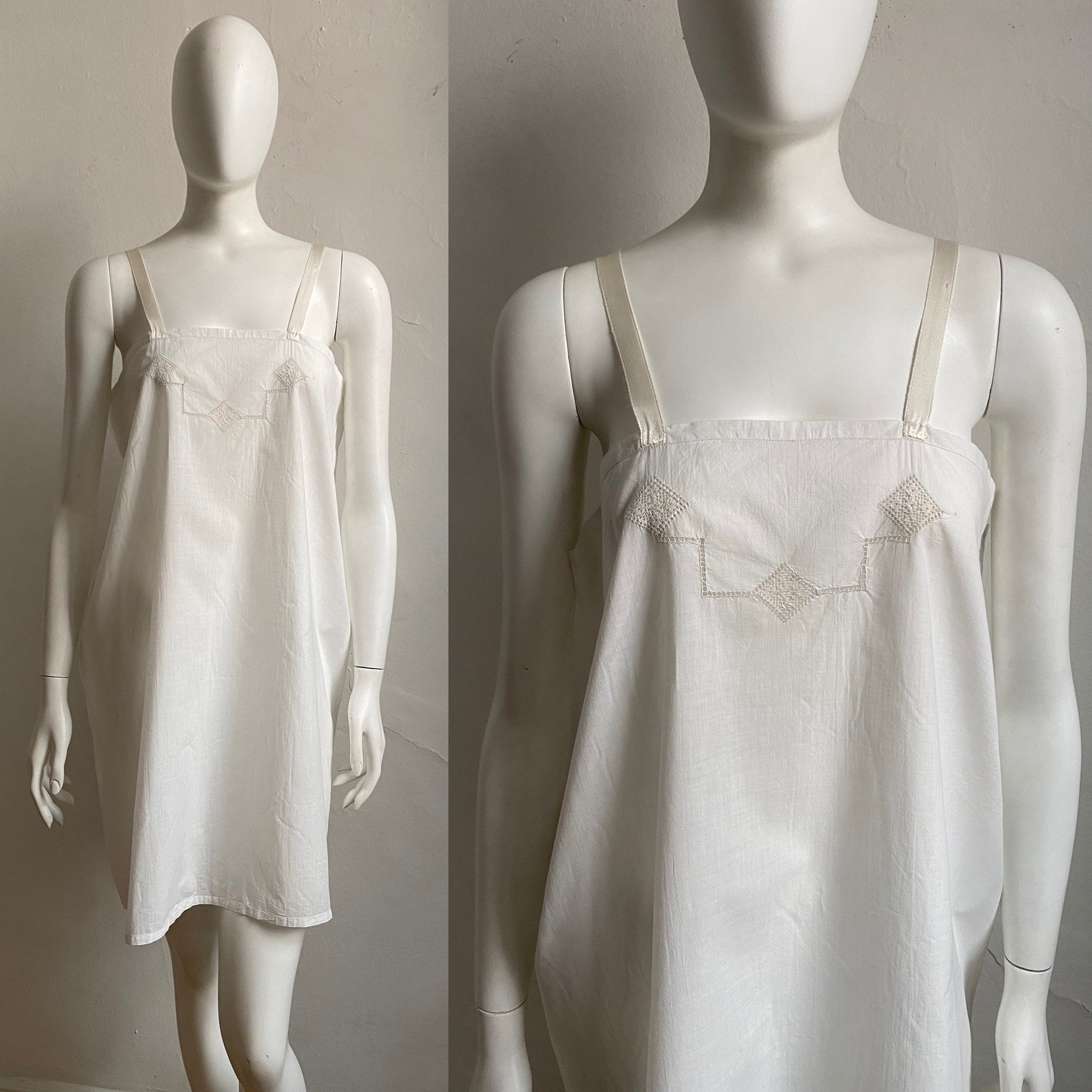 Vintage 1900s Edwardian Whites Night Shift With Drawnwork L - Etsy