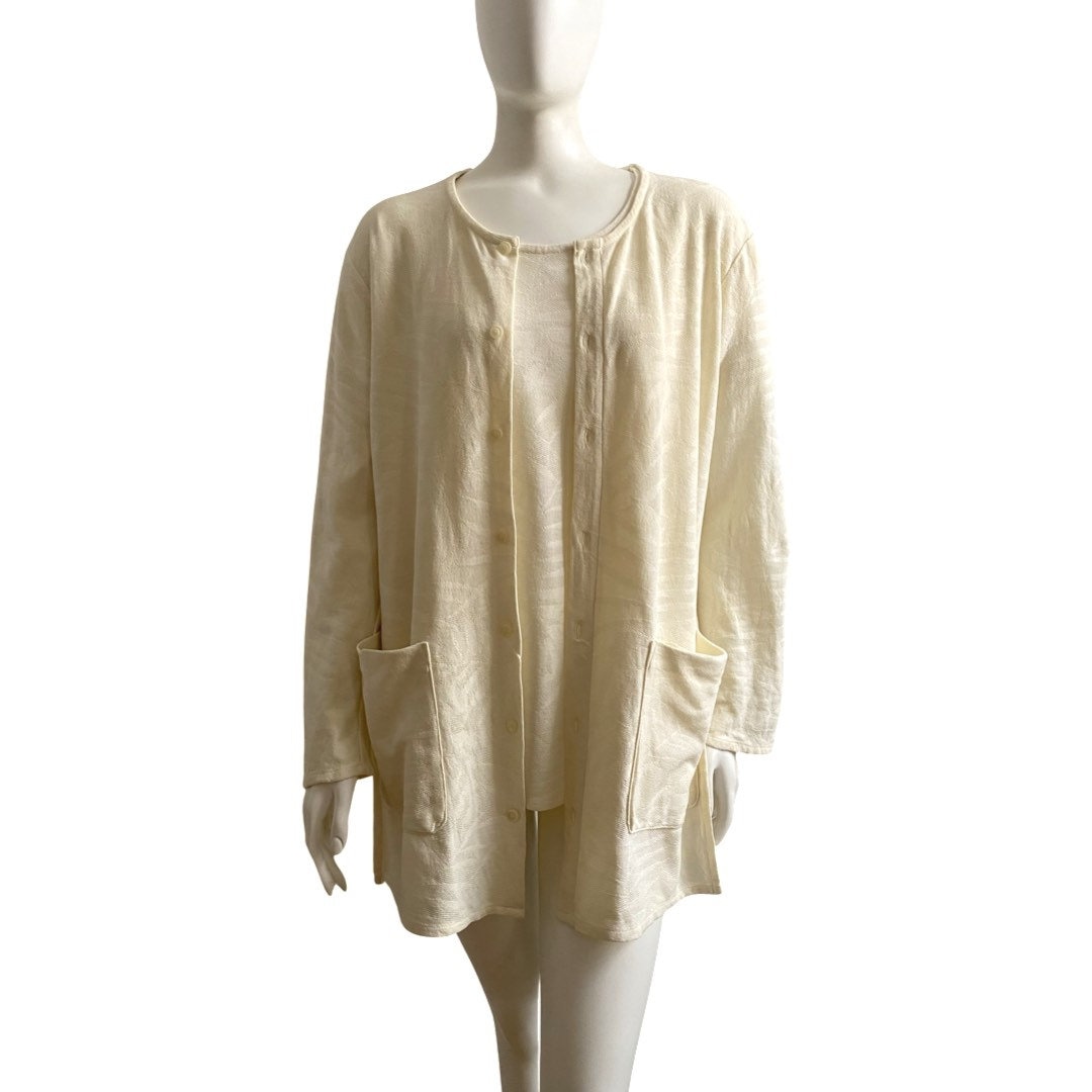 Vintage 1980s MATSUDA Nicole Ivory Textured Twin Set L - Etsy