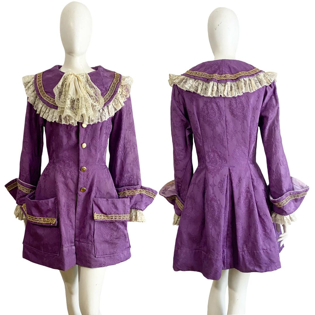 Vintage 1960s Theatrical Prince Purple Rain 1700s Brocade Frock Coat ...