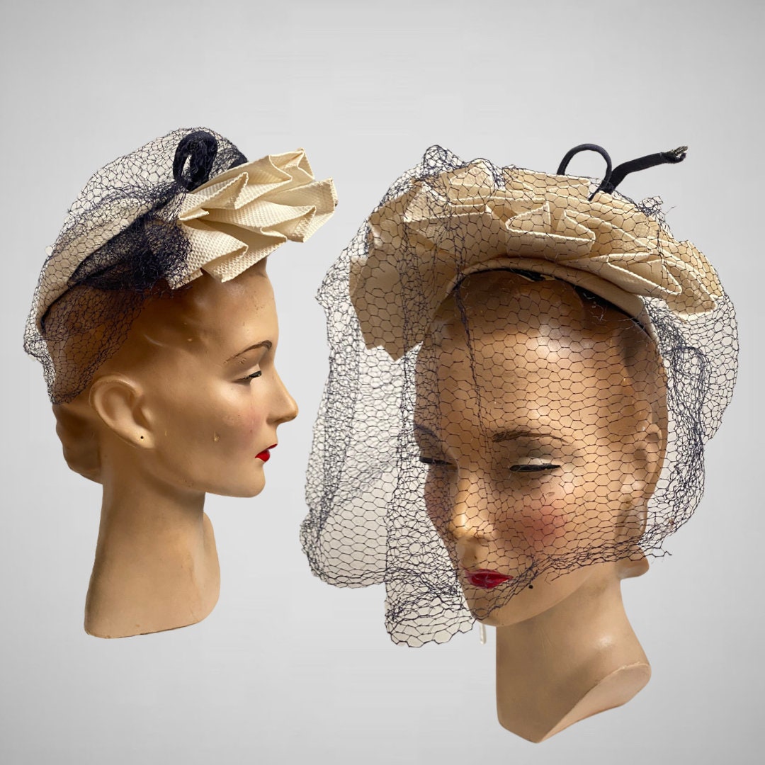 Vintage 1950s Pleated Cotton Pique Veiled Fastenator - Etsy