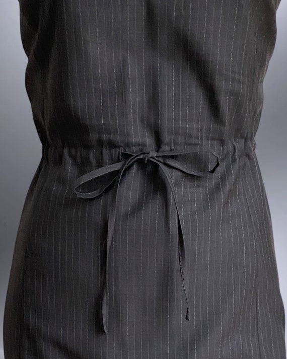 1990s ISTANTE By VERSACE Pinstriped Grey Wool Dress S - Gem