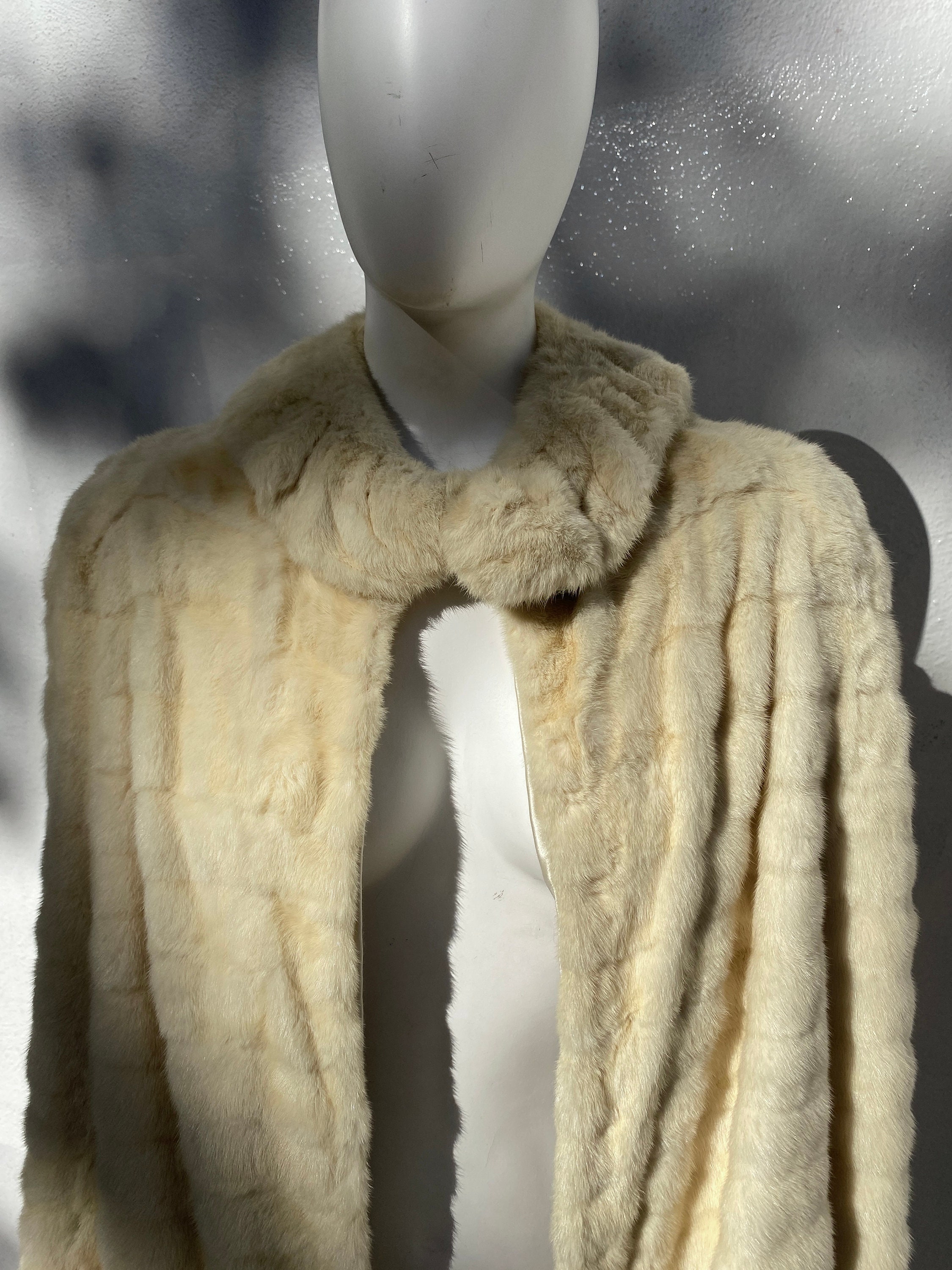 Vintage 30s Glamour Cream Ermine Cape Rhinestone Baubles 1930s Cape - Etsy