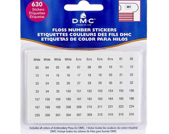 DMC Floss Number Stickers Pkg of 630 Stickers Cross Stitch Needlework ...