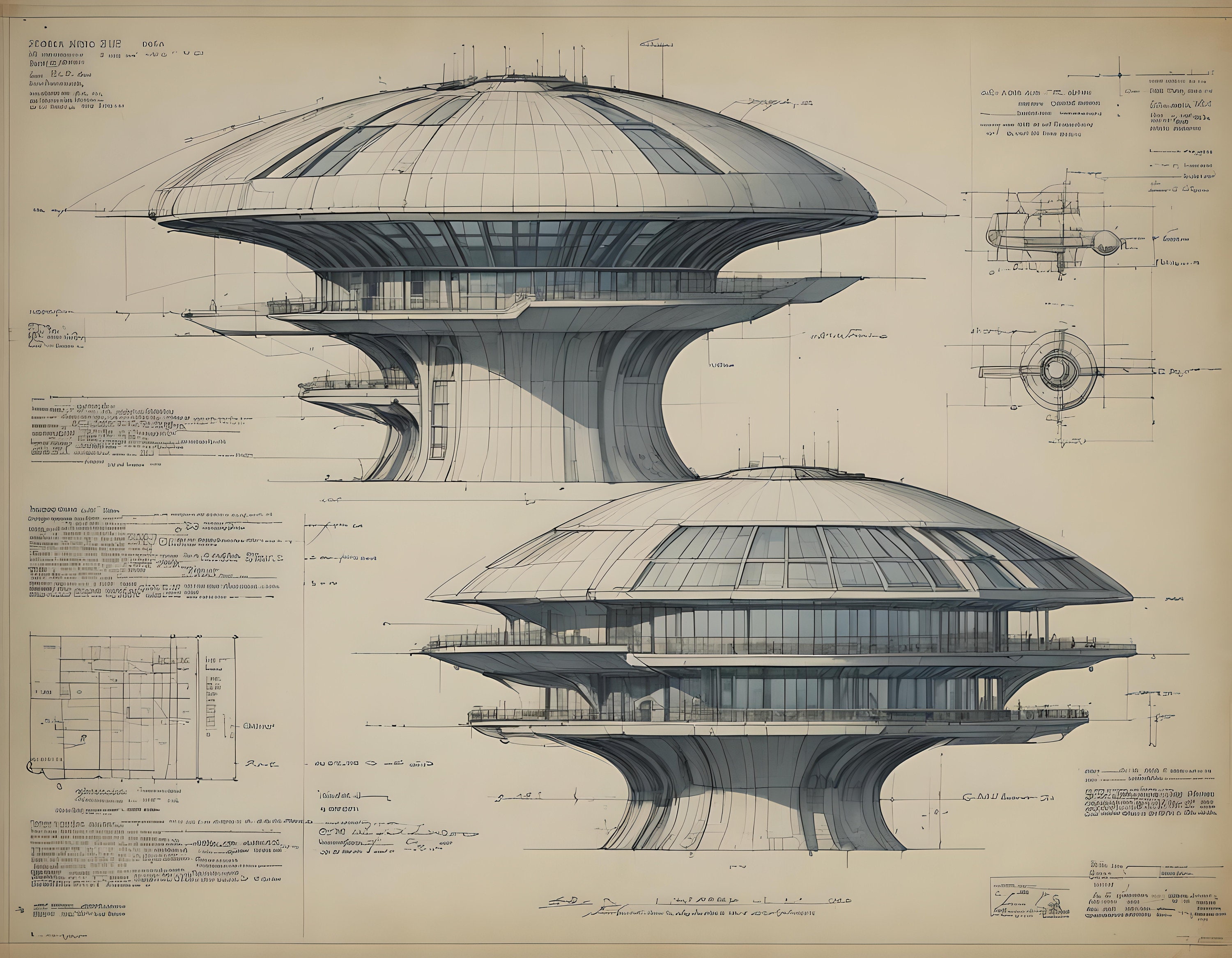 Retro Future Modern Building, Wall Art - Etsy