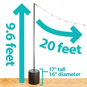 IYN Stands - String Light Pole Stand With Tank Base - Freestanding ...