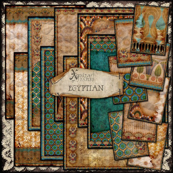 Digital Paper Egyptian ATC Journal Scrapbooking Kit - Etsy Australia